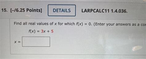Solved Points Larpcalc11 14036find All Real Values Of X