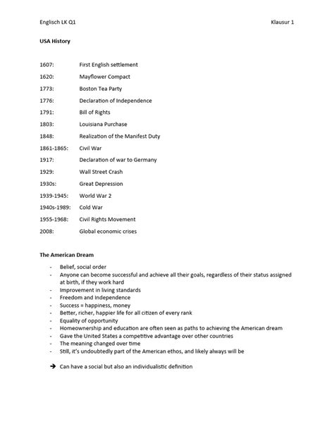 Englisch Klausur 1 Lernzettel Pdf