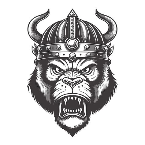 Premium Vector Viking Monkey