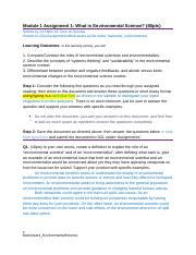 Environmental Wk1 Docx Module 1 Assignment 1 What Is Environmental Science 80pts Submit By