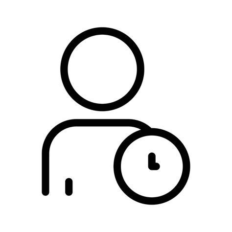 People Icon Illustration With Clock Suitable For Wait Icon Line Icon Style Simple Vector