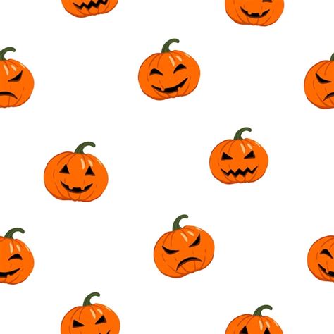 Premium Vector Halloween Seamless Pumpkin Pattern