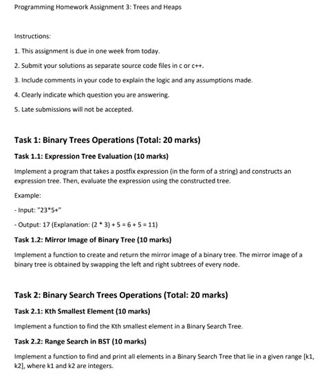 Programming Homework Assignment 3 Trees And Heaps