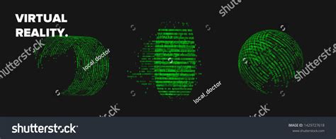 Set 3d Shapes Made Binary Code Stock Vector Royalty Free 1429727618