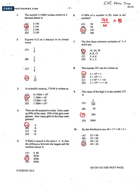 Csec Math 2021 Help Pdf