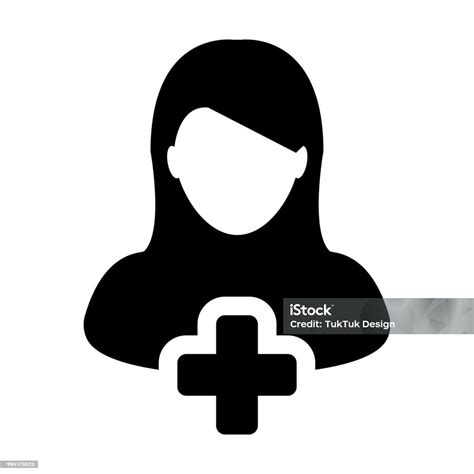 프로필 아이콘 벡터 여성 플랫 컬러 문양 그림에서 사용자 사람 아바타 플러스 기호 추가 감독에 대한 스톡 벡터 아트 및 기타 이미지 감독 고객 고용과 노동 Istock