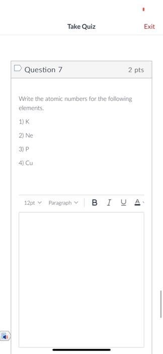 Solved What Are The Symbols For The Following Elements Chegg