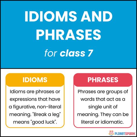 Class 7 Grammar Worksheet On Idioms And Phrases Planetspark