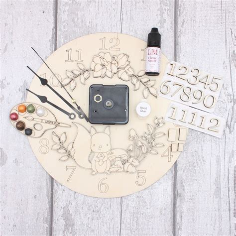 Autumn Squirrel Clock Craft Kit Lmtsbydee