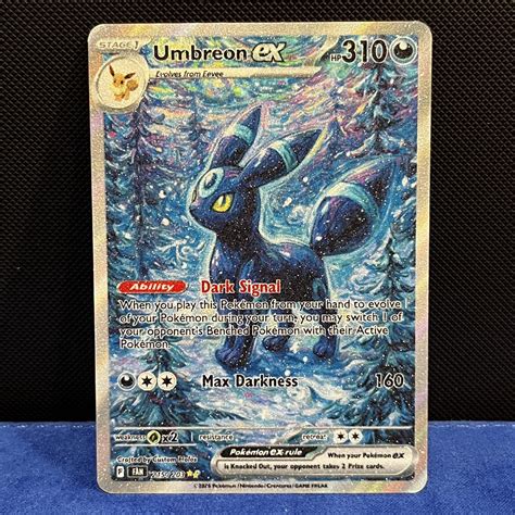 Umbreon Ex Shiny Snow Shimmer Texture Fan Art Card Pokémon Tcg