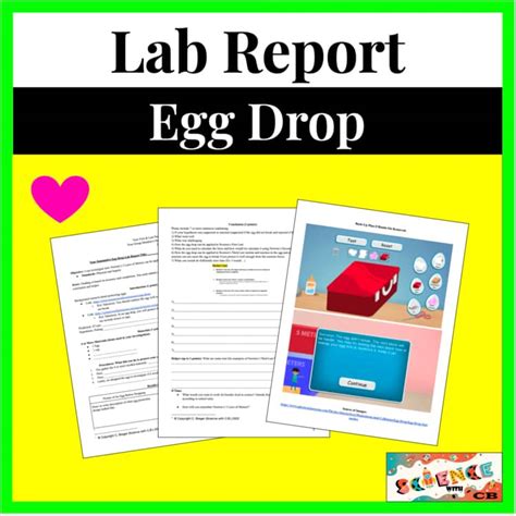 Egg Drop Lab Report Template Newtons Laws Physics Activity No Prep