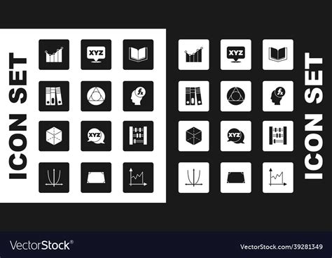 Set Open Book Triangle Math Office Folders Vector Image