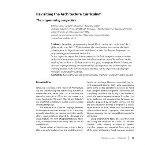 Pdf Revisiting The Architecture Curriculum Webistutlptwebist