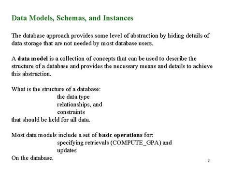 Chapter 2 Database Systems Concepts And Architecture Objectives