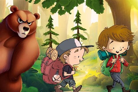 FÁBULA CORTA Los dos amigos y el oso Bosque de Fantasías