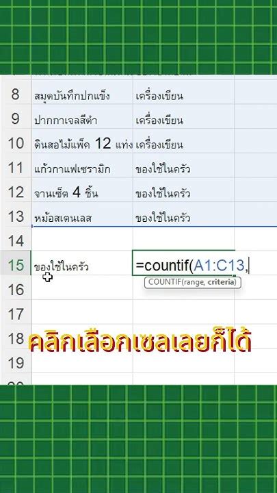 วิธีใช้สูตร Countif นับจำนวนข้อมูลเองอัตโนมัติ Excel มือใหม่ Iwasjame Exceltricks Youtube