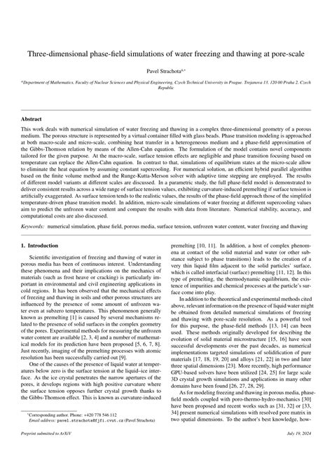 (PDF) Three-dimensional phase-field simulations of water freezing and thawing at pore-scale