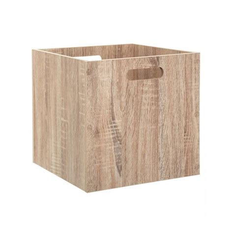 Caja De Almacenamiento Cuadrada De Madera MIX Natural X X H Cm Leroy Merlin