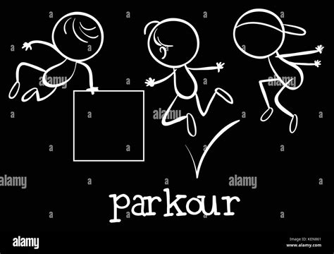 Strong Man Muscular Parkour Stock Vector Images Alamy