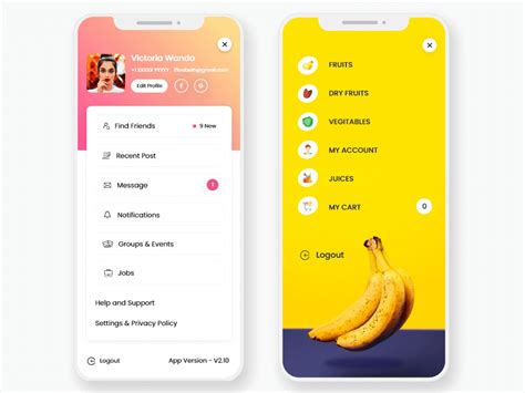 Mobile App Sidebar Navigation Menu Ui Pack Icons Page ~ Epicpxls