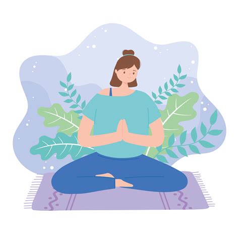 Woman Practicing Yoga Pose Exercise 1233540 Vector Art At Vecteezy
