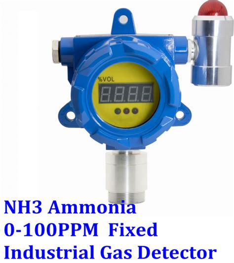 Nh3 Ammonia Fixed Gas Detector With Display Alarm Industrial Monitor 0 100ppm Win Sensors