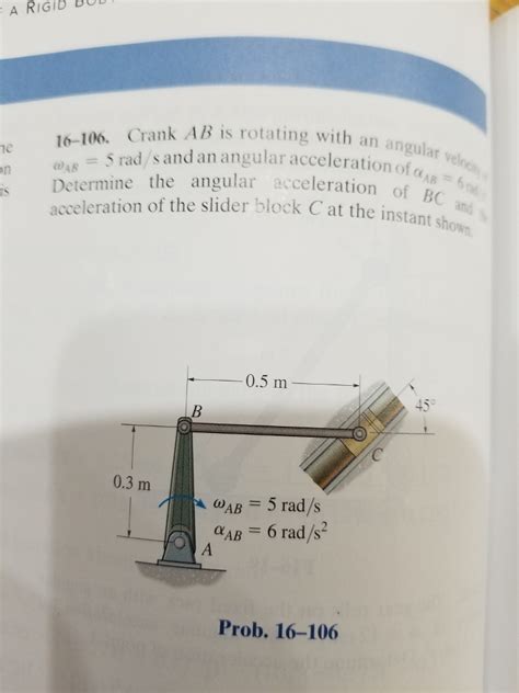 Solved Crank AB Is Rotating With An Angular Velocity Chegg