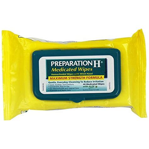 2 Pack Preparation H Medicated Wipes 48 Wipes Each