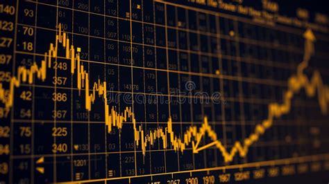 A Closeup Shot Of A Stock Market Chart Showing The Fluctuation Of Prices Stock Illustration