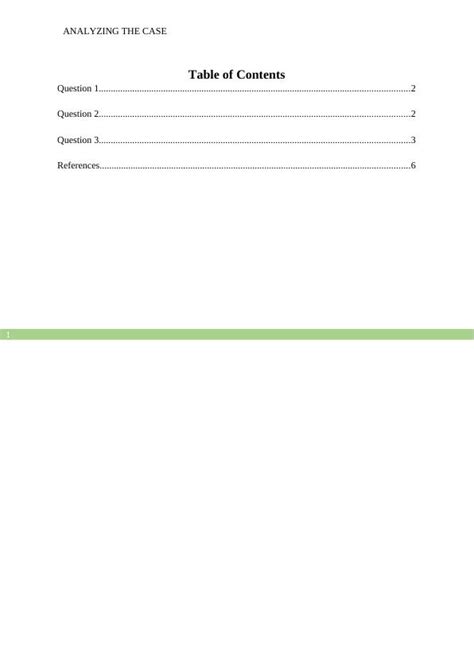 The Assignment On Analyzing The Case