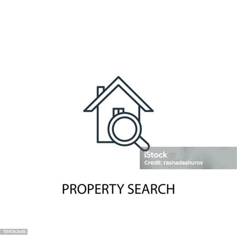 Ilustración De Icono De Línea De Concepto De Búsqueda De Propiedades