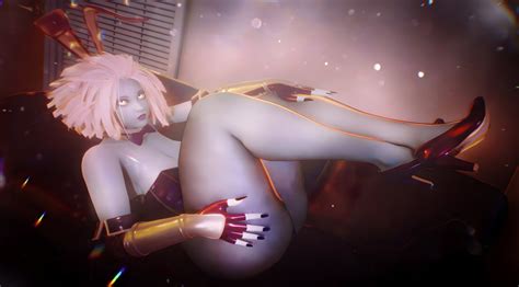 Rule 34 Awoken Black Nails Blue Body Blue Skin Bungie Bunny Costume Bunny Ears Bunnysuit