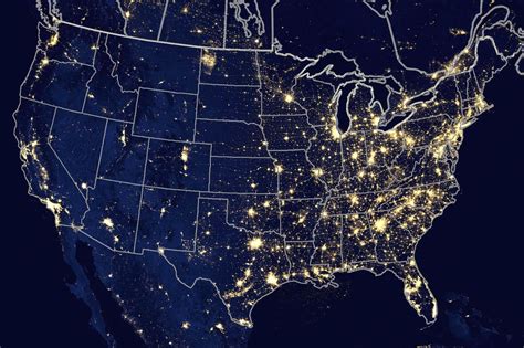 Light Pollution Contiguous United States Light Pollution Us Map