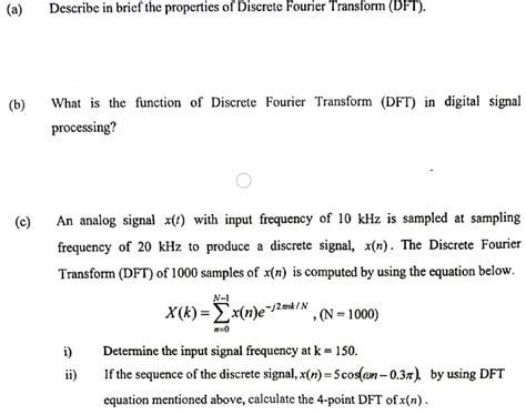 Solved A Describe In Brief The Properties Of Discrete Chegg