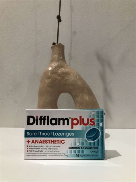 Promo Difflam Plus Anaesthetic Sore Throat 16 Lozenges Menthol