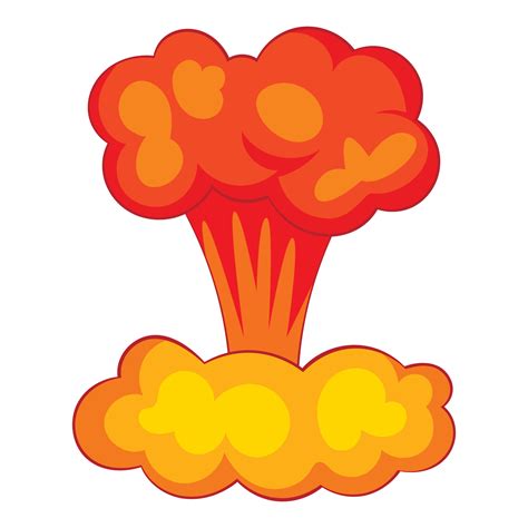 explosión de icono de bomba nuclear estilo de dibujos animados