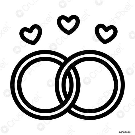 Ring Wedding Icon Vector Isolated Contour Symbol Illustration Stock
