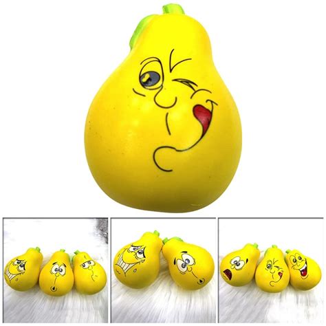 Pu Slow Rebound Simulation Fruit Creative Ts Cartoon Emoji Face Pear