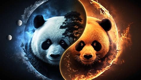 Premium Photo Panda In A Yin Yang Symbol