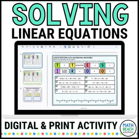 Solving Multi Step Linear Equations With Distributing Activity Print