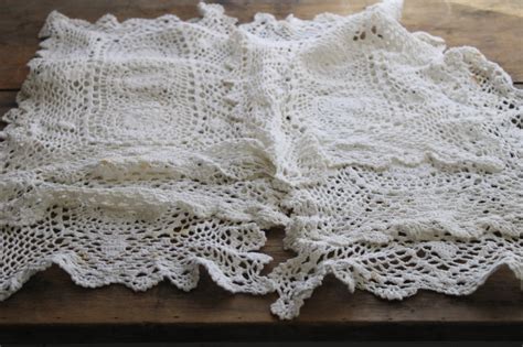 Vintage Crochet Lace Doily Lot Rectangular Mats Placemats Oval Doilies Centerpieces