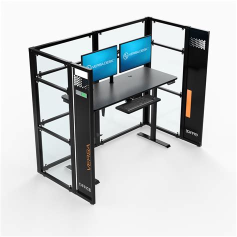 Worknest® Cube C Modern Glass Cubicle Versadesk