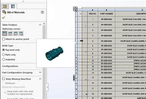 SOLIDWORKS 2019 Bill Of Materials BOM Enhancements GSC