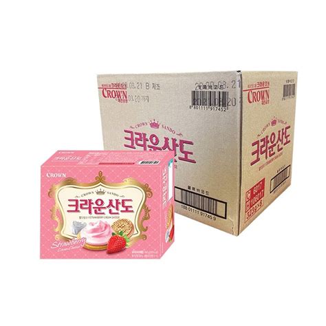[시선] 크라운제과 딸기크림산도323g X 8곽 1박스 홈플러스 택배배송