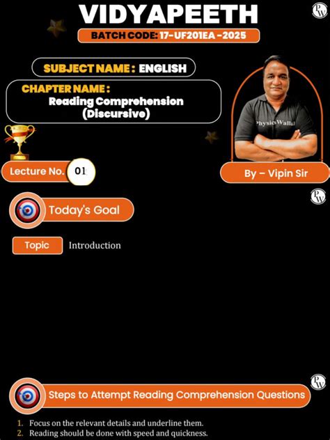 Comprehension Discursive Passage 01 Class Notes 17 Uf201ea 2025 Pdf