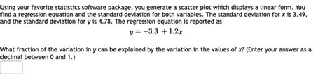Solved Using Your Favorite Statistics Software Package You