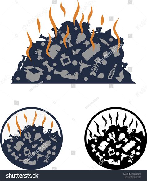 Simple Flat Vector Clipart Smelly Dump Stock Vector Royalty Free