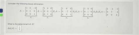 Solved Consider The Following Gauss Chegg
