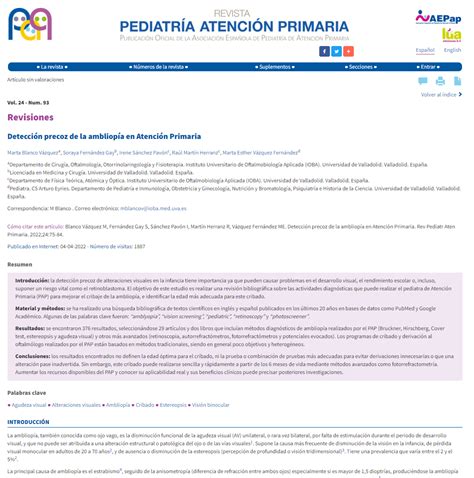 Continuum Detección Precoz De La Ambliopía En Atención Primaria