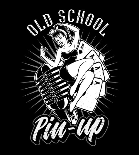Black And White Pin Up Girl On The Microphone 560905 Vector Art At